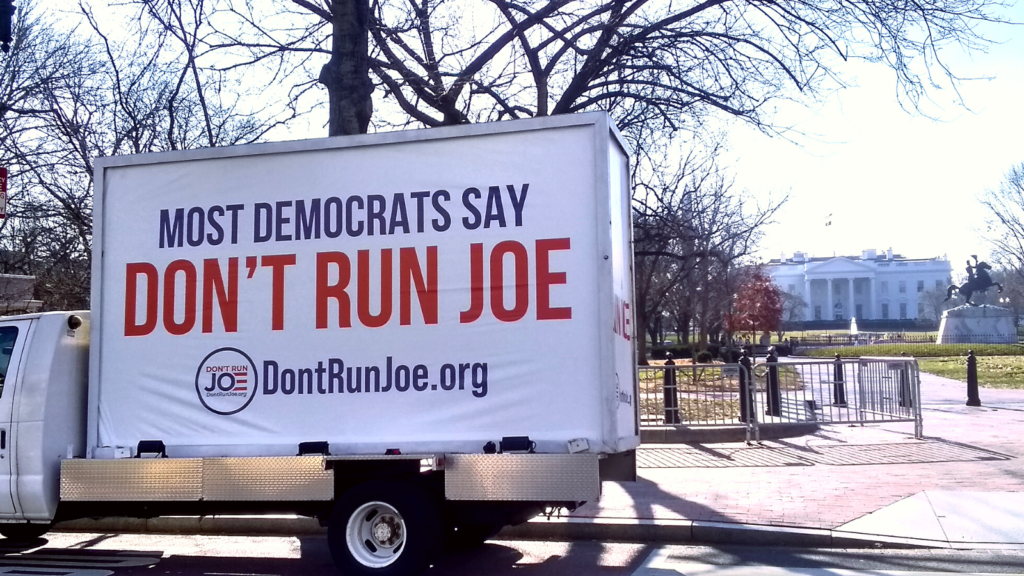 “Help Wanted” Ad And Mobile Billboards In DC Urge Biden, "Don't Run Joe"